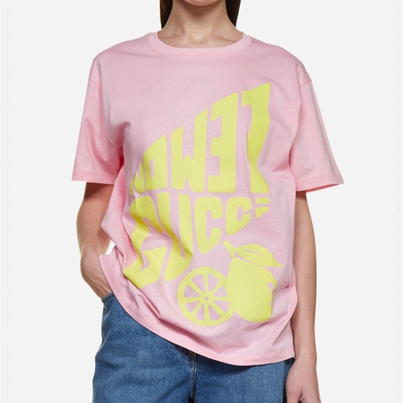 Gucci | Tops | Gucci Lemon Gucci Print Cotton Tshirt | Poshmark